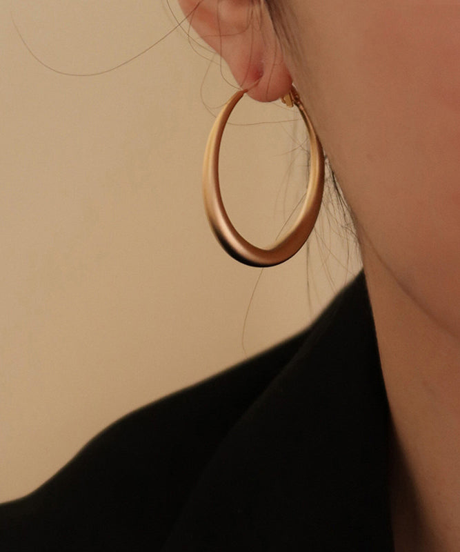 Casual Gold Copper Overgild Round Hoop Earrings – Omychic