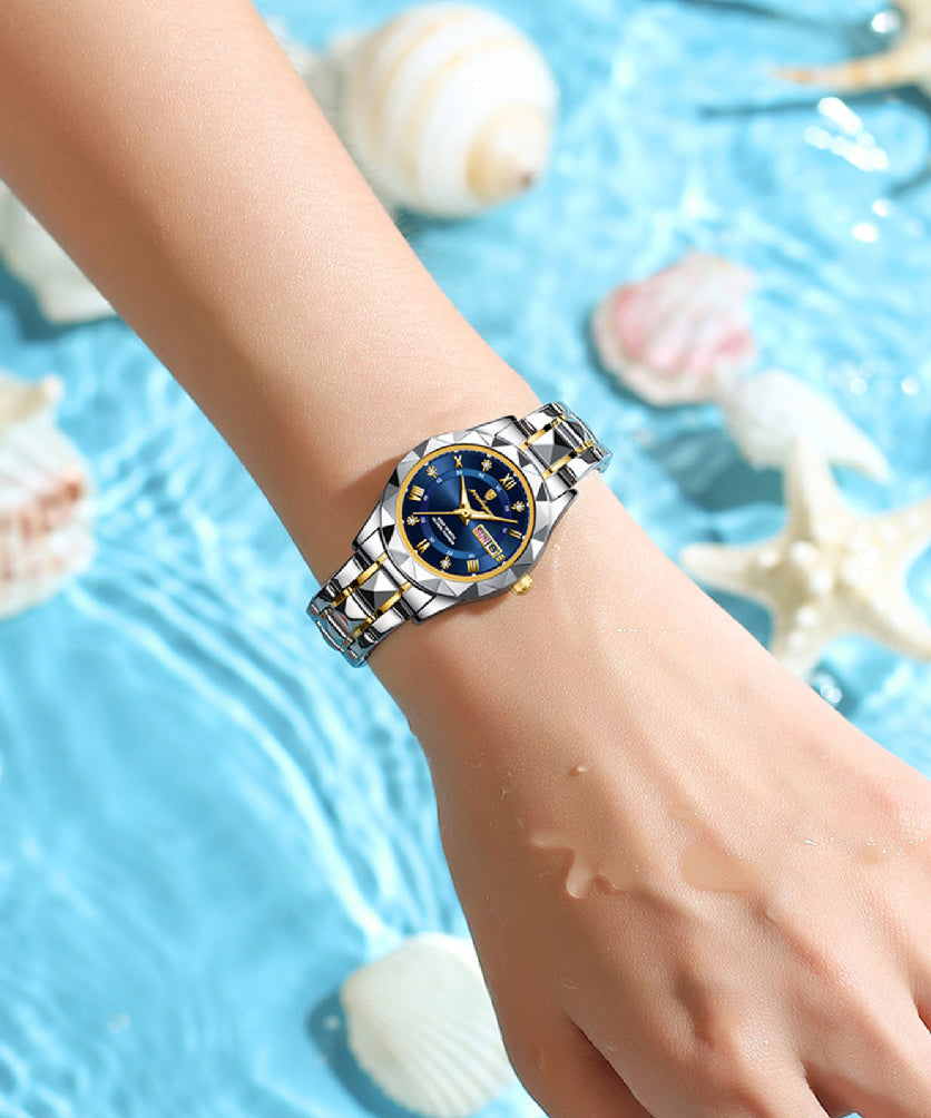 Boutique Blue Stainless Steel Sapphire Crystal Waterproof Watches – Omychic