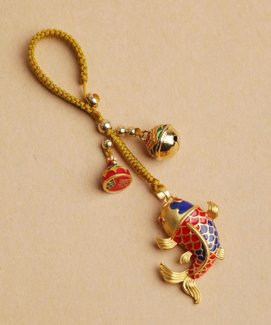 Chinese Style Gold Ancient Gold Brocaded Carp Keychains – Omychic