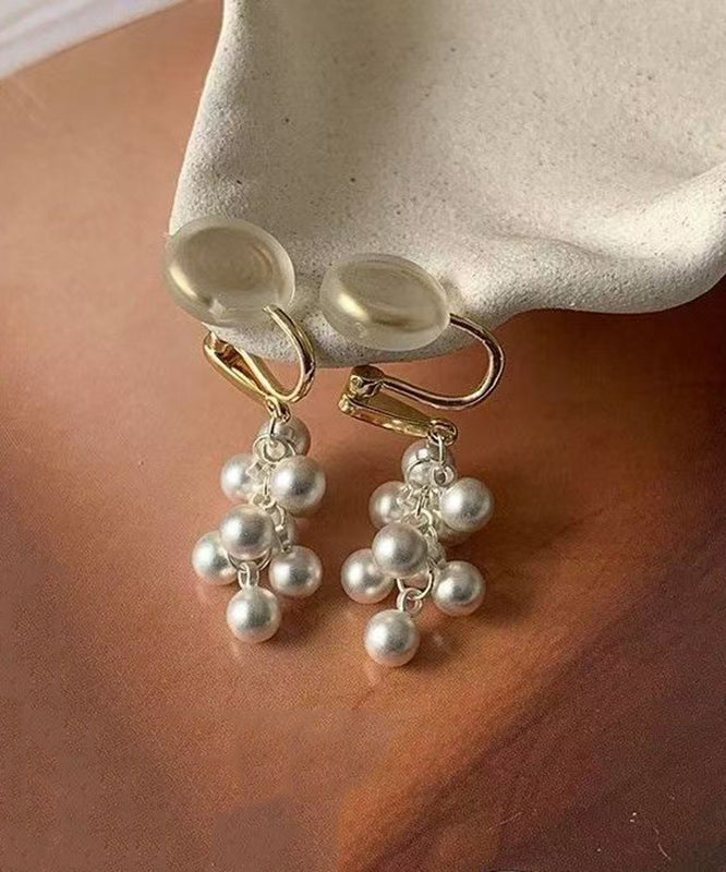 Elegant White Copper Alloy Pea Drop Earrings – Omychic