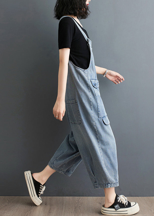 Fine Black Oversized Denim Overalls Jumpsuit Summer – Omychic