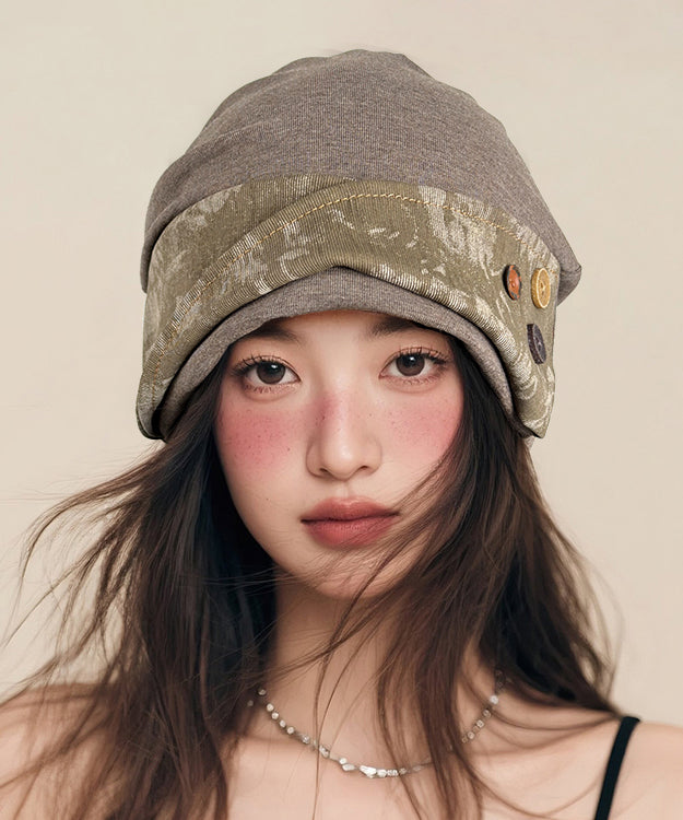 Japanese Style Coffee Versatile Splicing Button Boonie Hat – Omychic