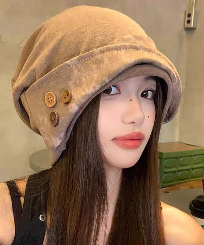 Japanese Style Khaki Versatile Patchwork Button Boonie Hat – Omychic