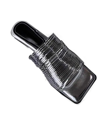 Original Design Gold Chunky Heel Slide Sandals Peep Toe – Omychic