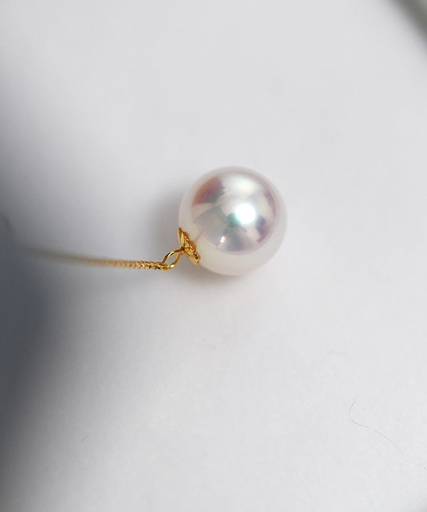 Pearl 14K Gold Pendant Necklace Golden Lntense Light Small Lamp Y Chain ...