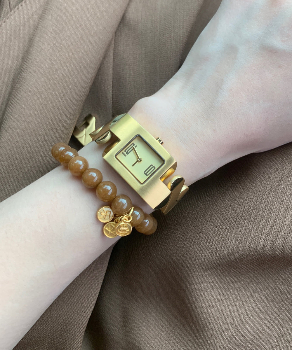 Stylish Gold Stainless Steel Graphic Watches – Omychic