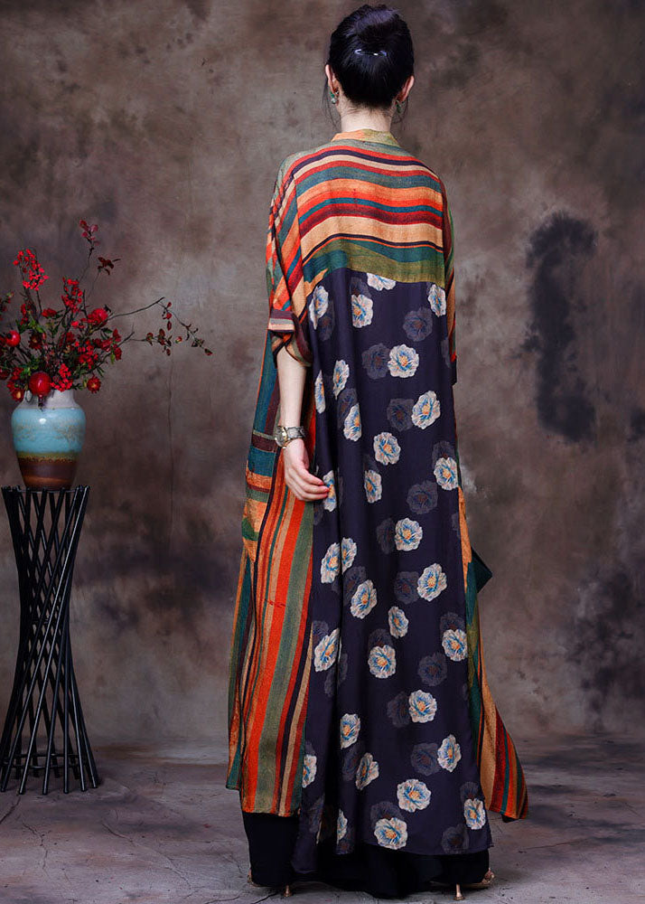 Beautiful Colorblock Print Patchwork Low High Design Silk Two Pieces S ...