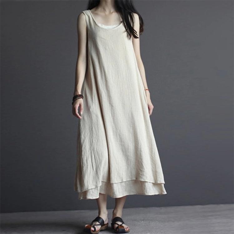 Sleeveless linen dresses – Omychic