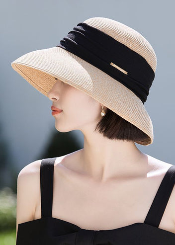 Bohemian Beige Large Brim Straw Woven Sunscreen Floppy Sun Hat – Omychic