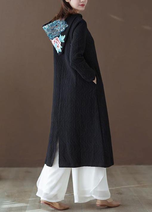 Bohemian Black Striped Tunic Hooded Robe Dresses – Omychic