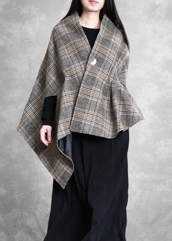 Boho Khaki Cloak Sleeves Asymmetrical Design Fall Top – Omychic