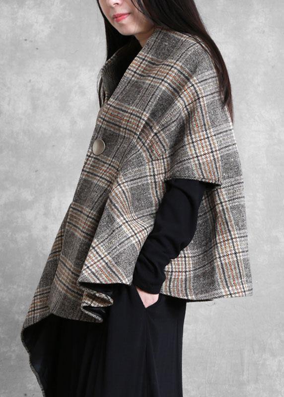 Boho Khaki Cloak Sleeves Asymmetrical Design Fall Top – Omychic