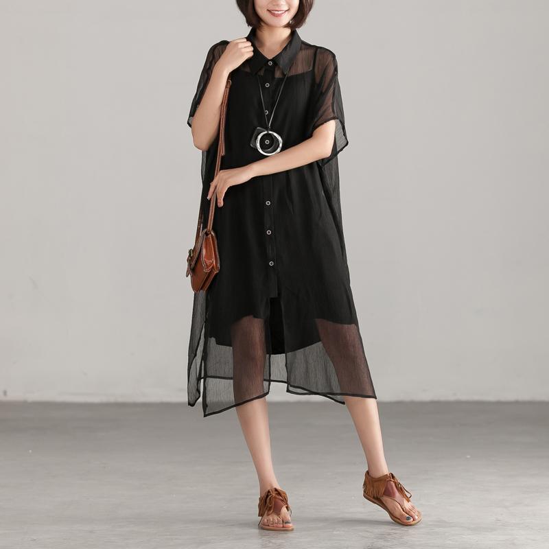 Loose Transparent Button Commuter Dress – Omychic