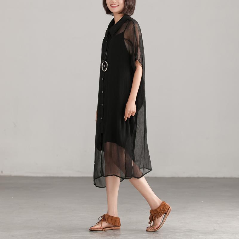 Loose Transparent Button Commuter Dress – Omychic