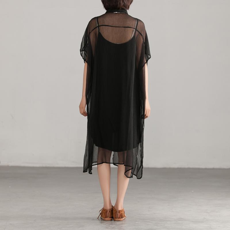Loose Transparent Button Commuter Dress – Omychic