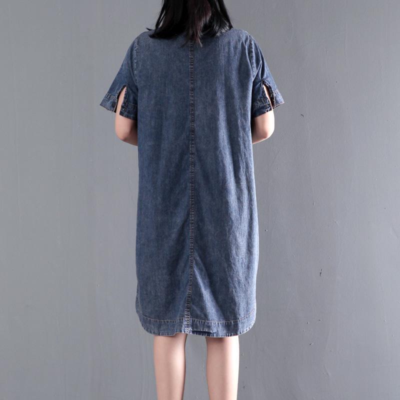 Loose denim sundress plus size causal denim summer dresses shift dress ...