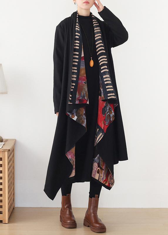 Luxury plus size clothing medium length jackets spring outwear black r ...