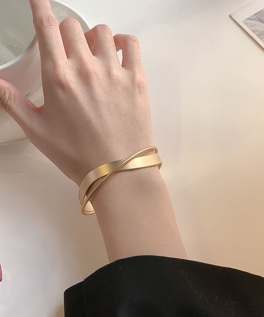 Simple Gold Cross Niche Design Cuff – Omychic