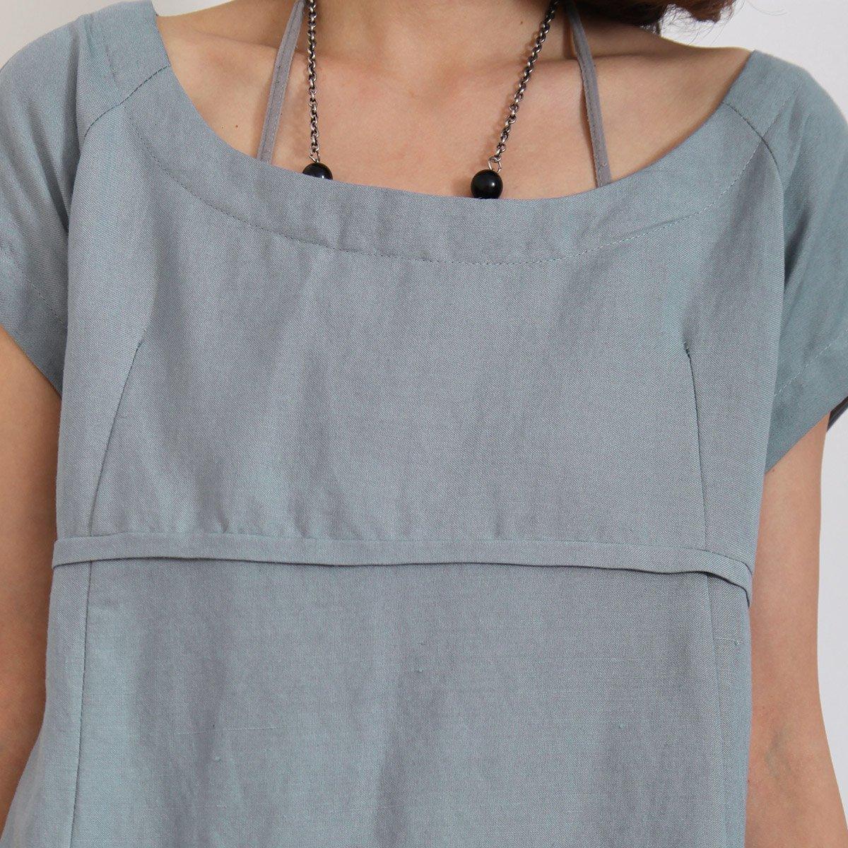 Solid white summer women linen dress plus size cotton sundress – Omychic