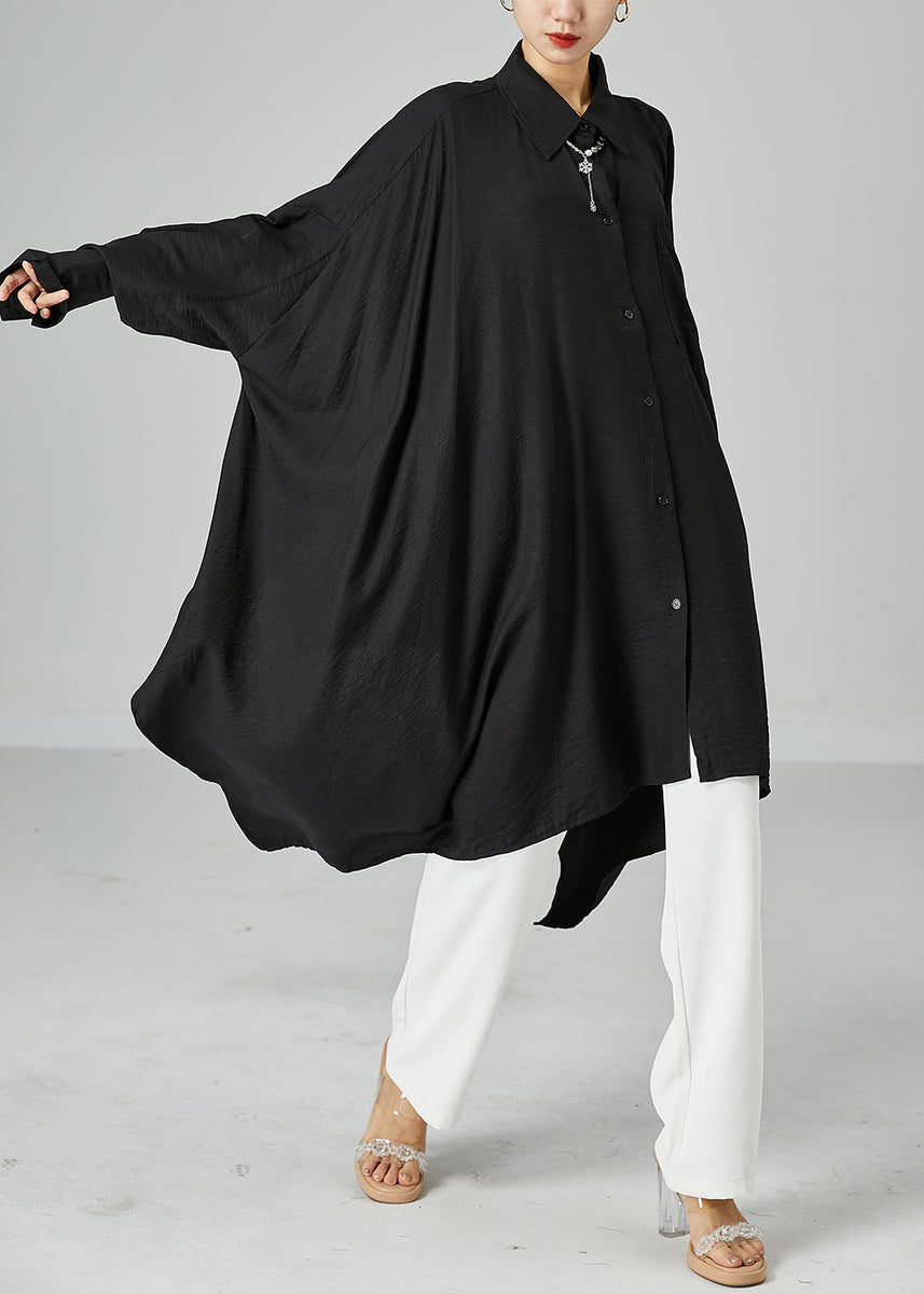 Style Black Asymmetrical Design Oversized Cotton A Line Dresses Summer ...