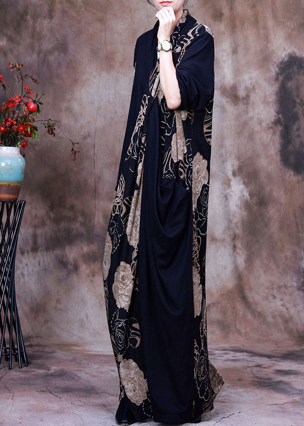 Vogue Colorblock Asymmetrical Print Chiffon long Dress Spring (Limited ...